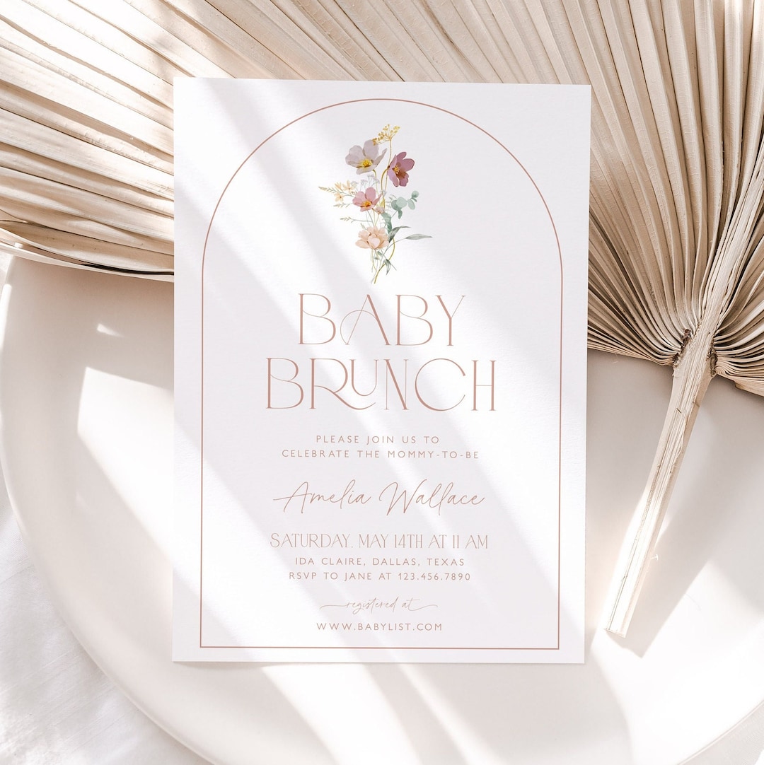 Baby Shower Invitation, Floral Spring Baby Shower Invite, Girl Baby ...