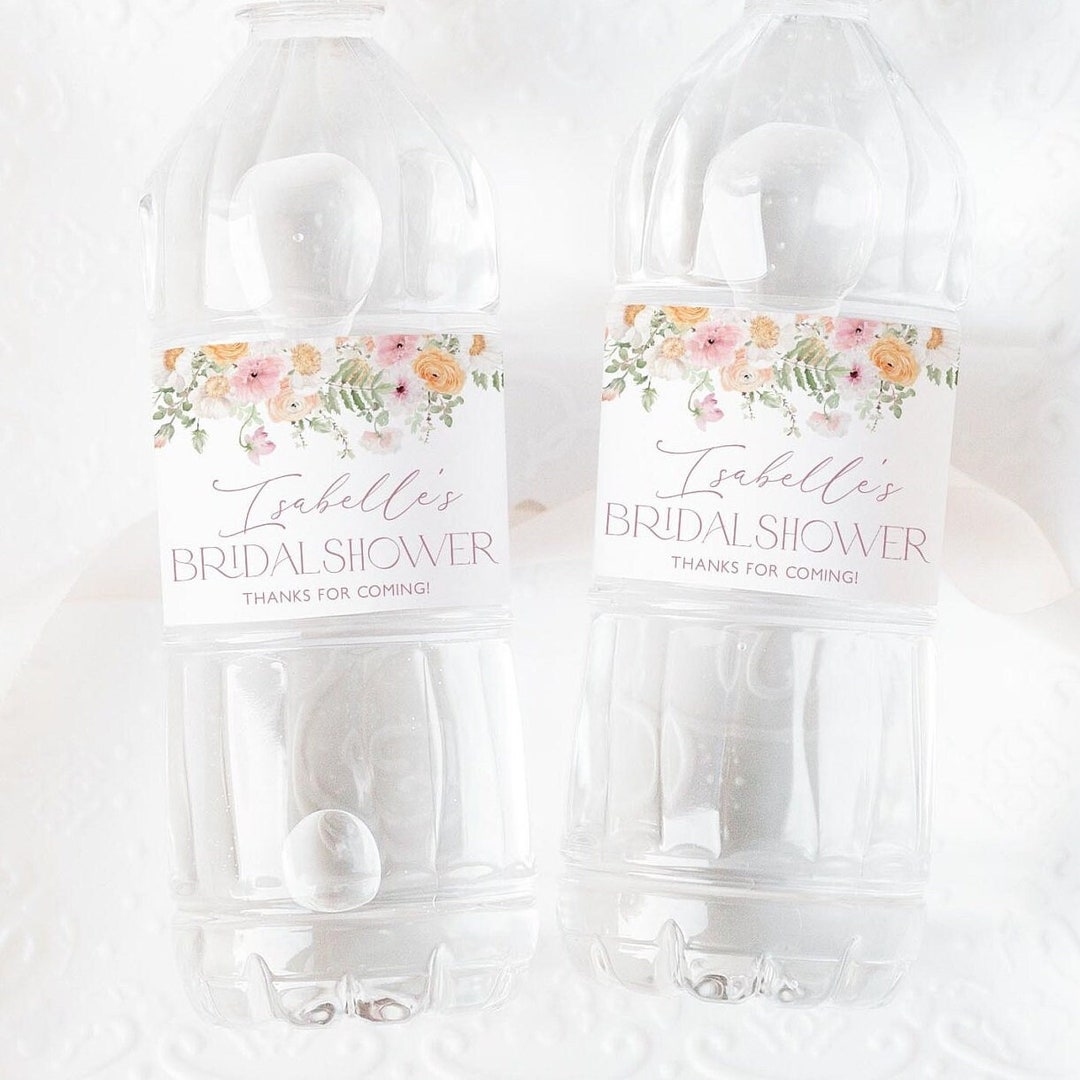 Floral Water Bottle Label, Love in Bloom Bridal Shower Water Label ...