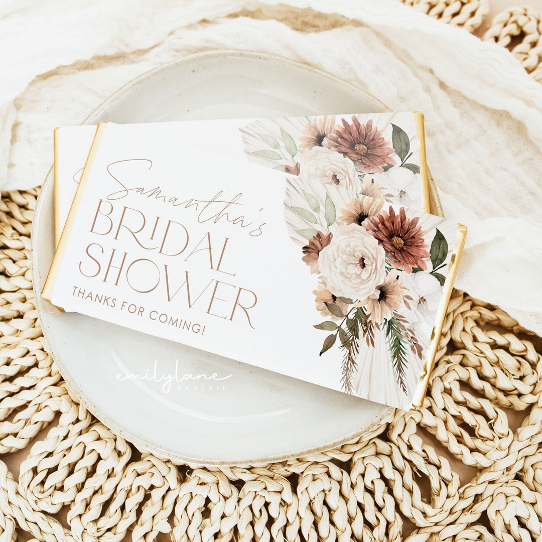 Boho Floral Chocolate Bar Wrapper, Boho Candy Bar Wrapper Template ...