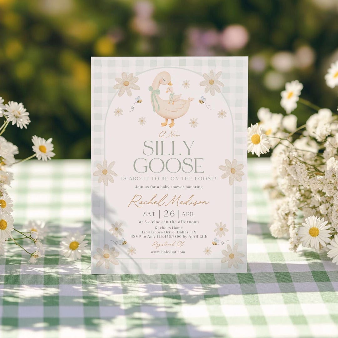Silly Goose Baby Shower Invitation, Gender Neutral Baby Shower Invite ...