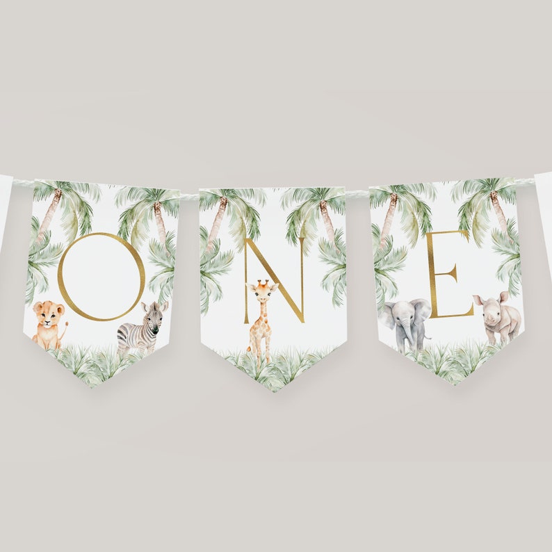 Wild One High Chair Banner Printable, 1st Birthday Banner for High ...