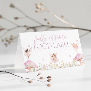 Fairy Food Labels, Fairy Garden Food Label Card, Fairy 1st Birthday ...
