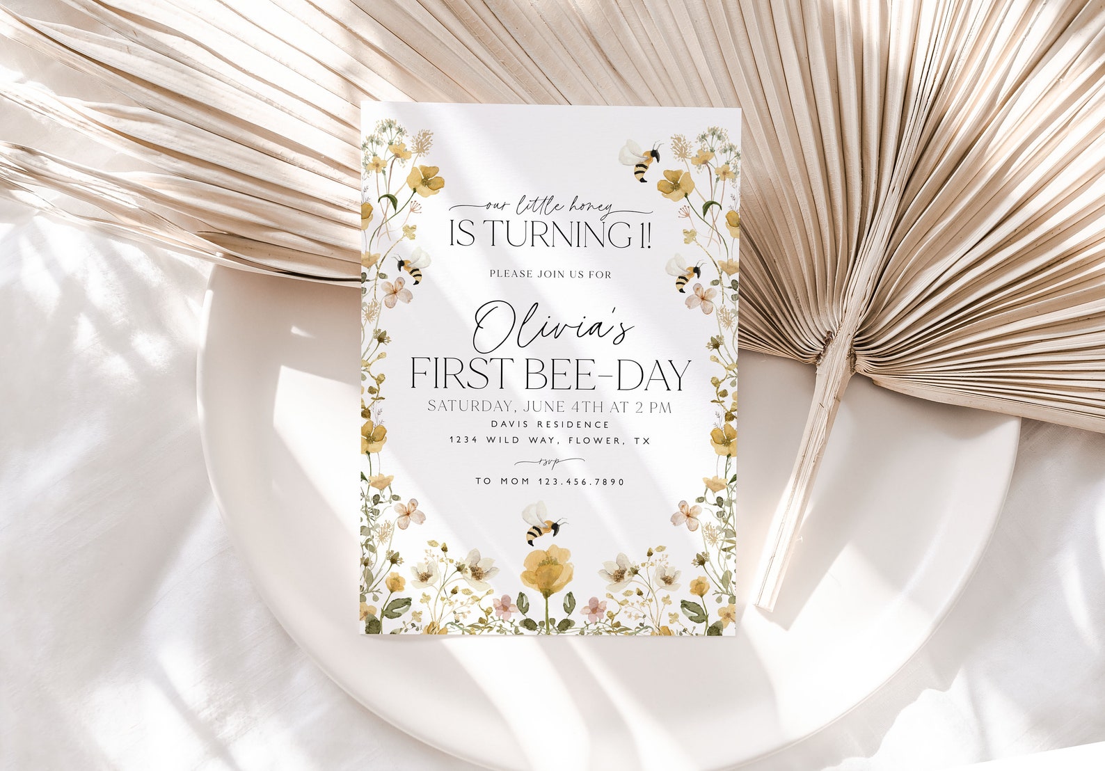 First Bee Day Birthday Invitation Bundle 1st Bee Day - Etsy