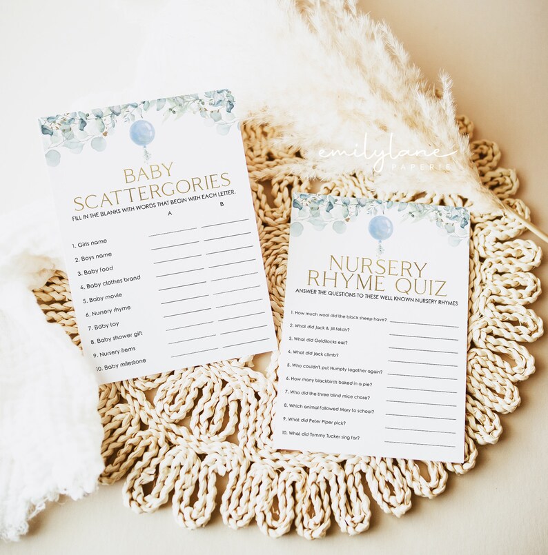 Baby Shower Games Boy Baby Shower Editable Games Printable | Etsy