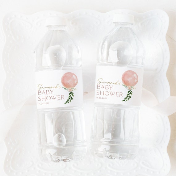 Pink Water Bottle Label Pink Baby Shower Water Label - Etsy