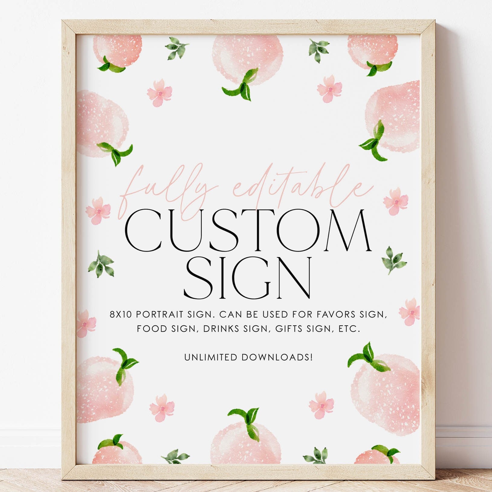 Strawberry Custom Editable Sign Custom 8x10 Sign Berry 1st - Etsy