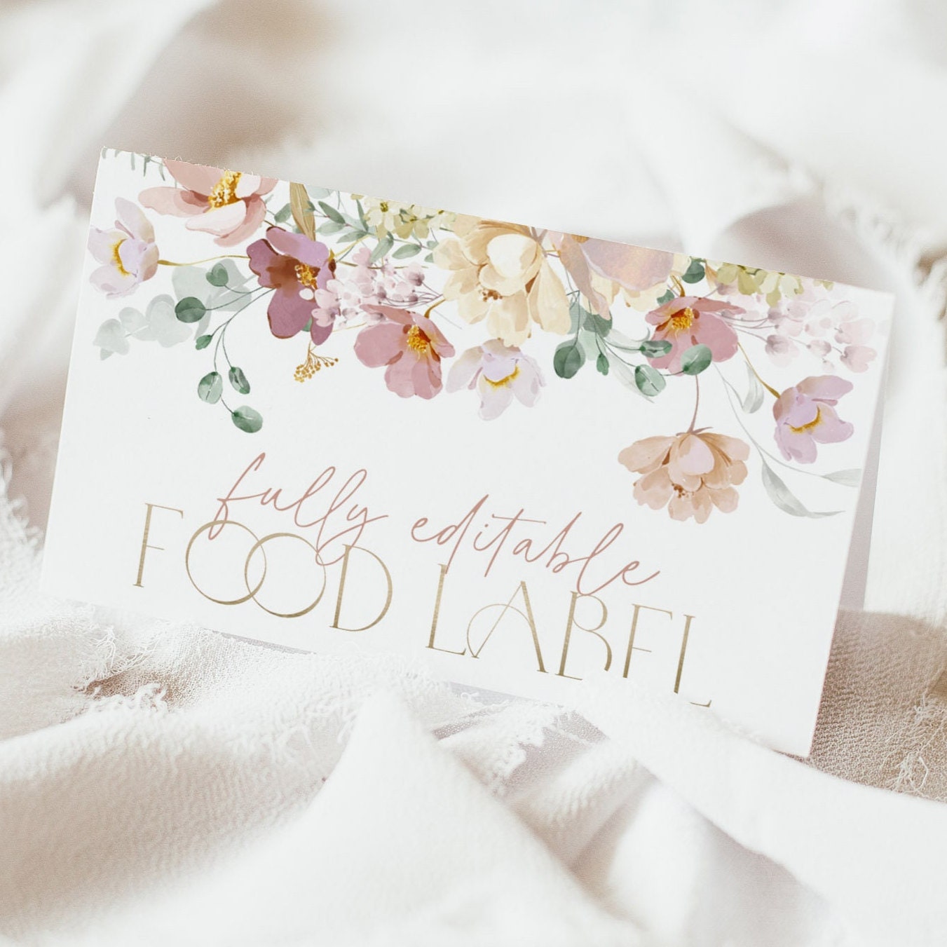Editable Food Labels, Floral Food Label Card, 1st Birthday Birthday ...