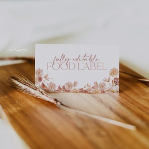 Thanksgiving Food Label Template, Printable Fall Food Tags, Holiday ...