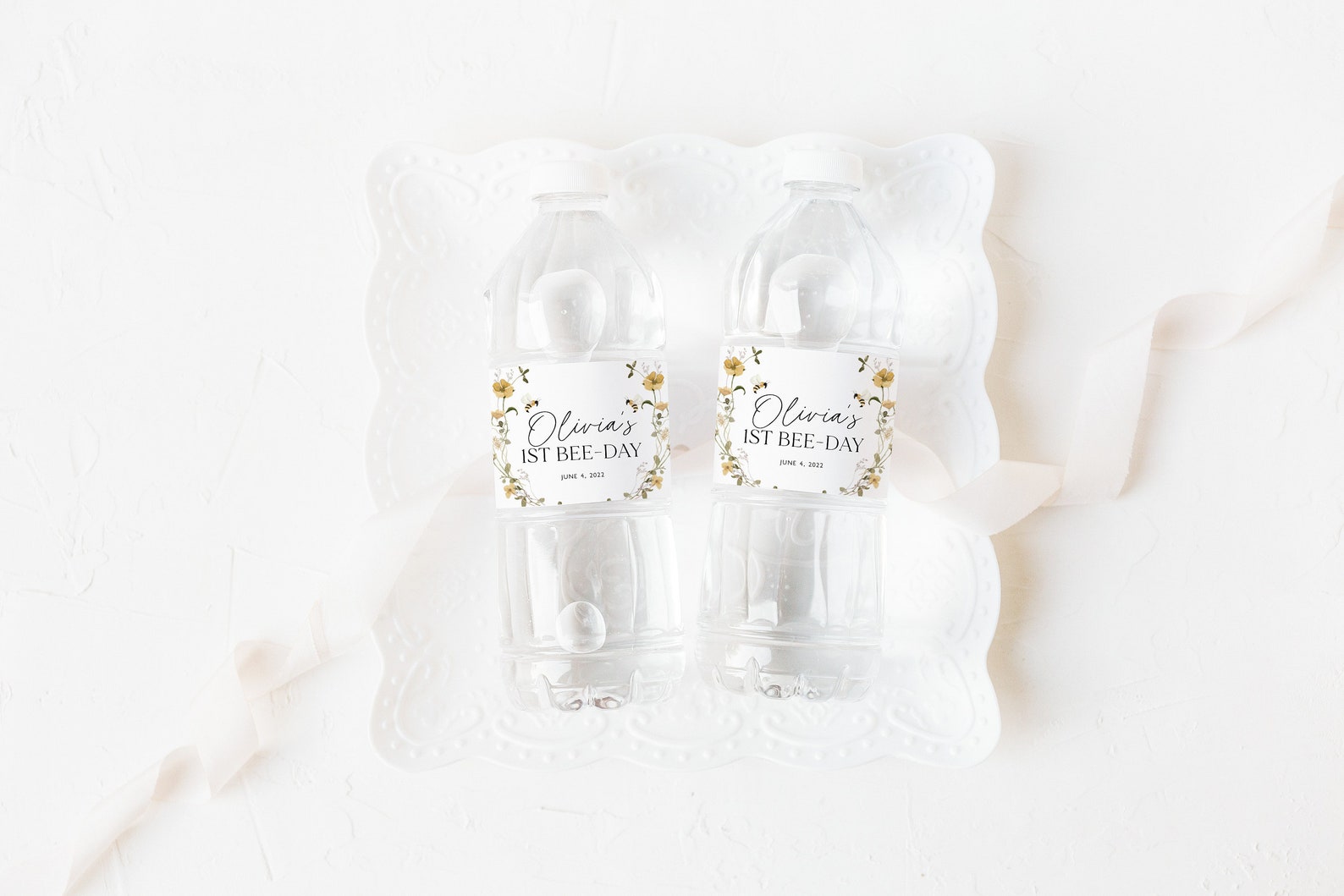 Bee Water Bottle Label, 1st Bee-day Water Label, Printable Water Bottle ...