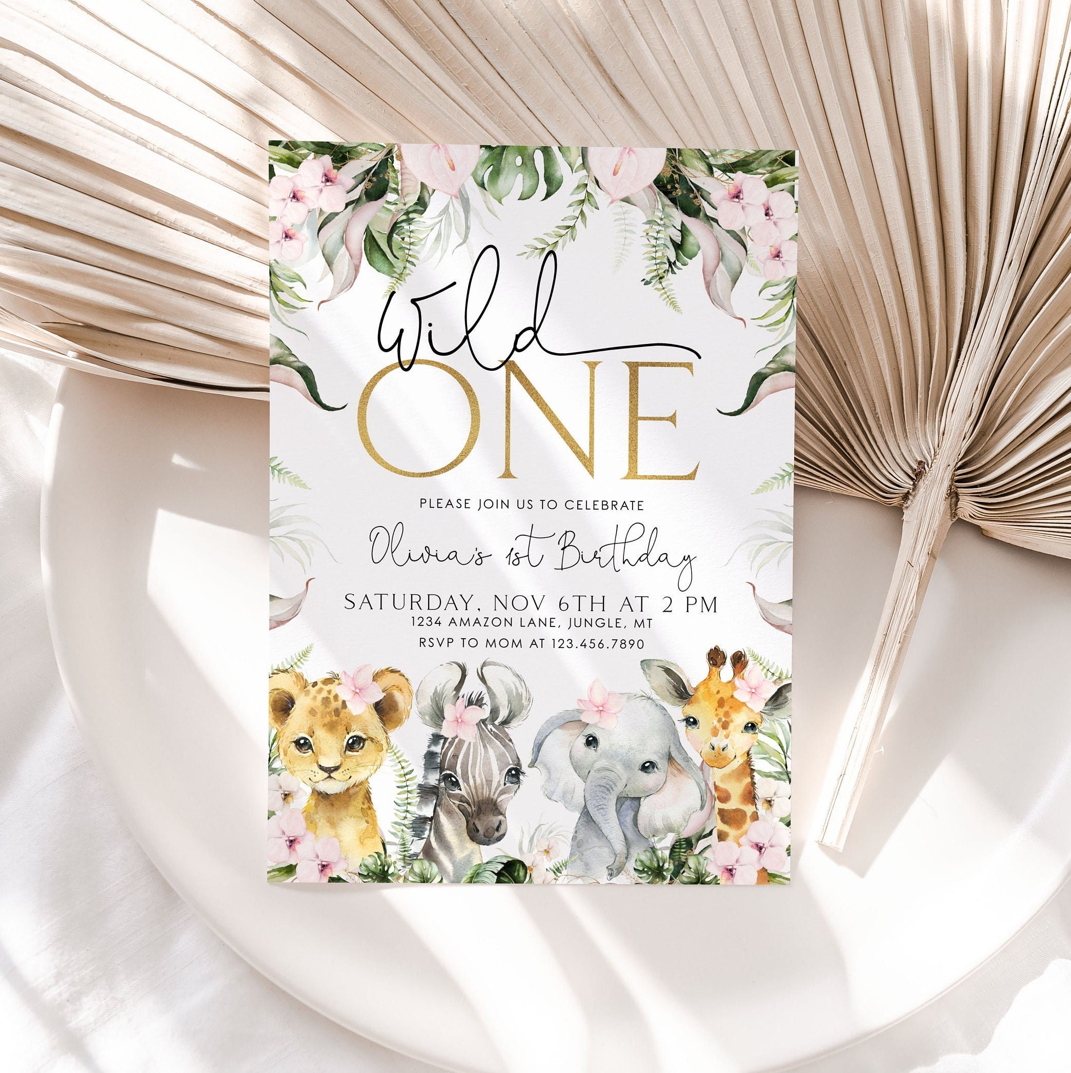 Wild One Birthday Girl Invitation Wild One Invitation | Etsy
