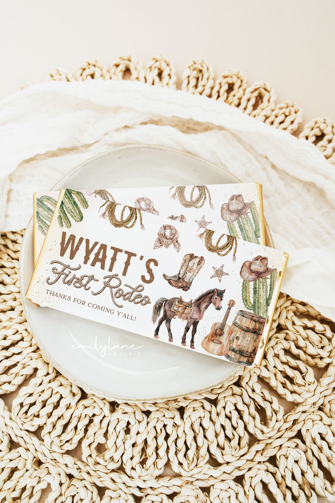 First Rodeo Chocolate Bar Wrapper, Western Candy Bar Wrapper Template ...