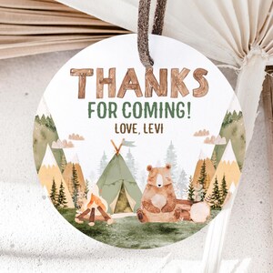 One Happy Camper Favor Tags, Editable Tags, Printable Favor Tags ...