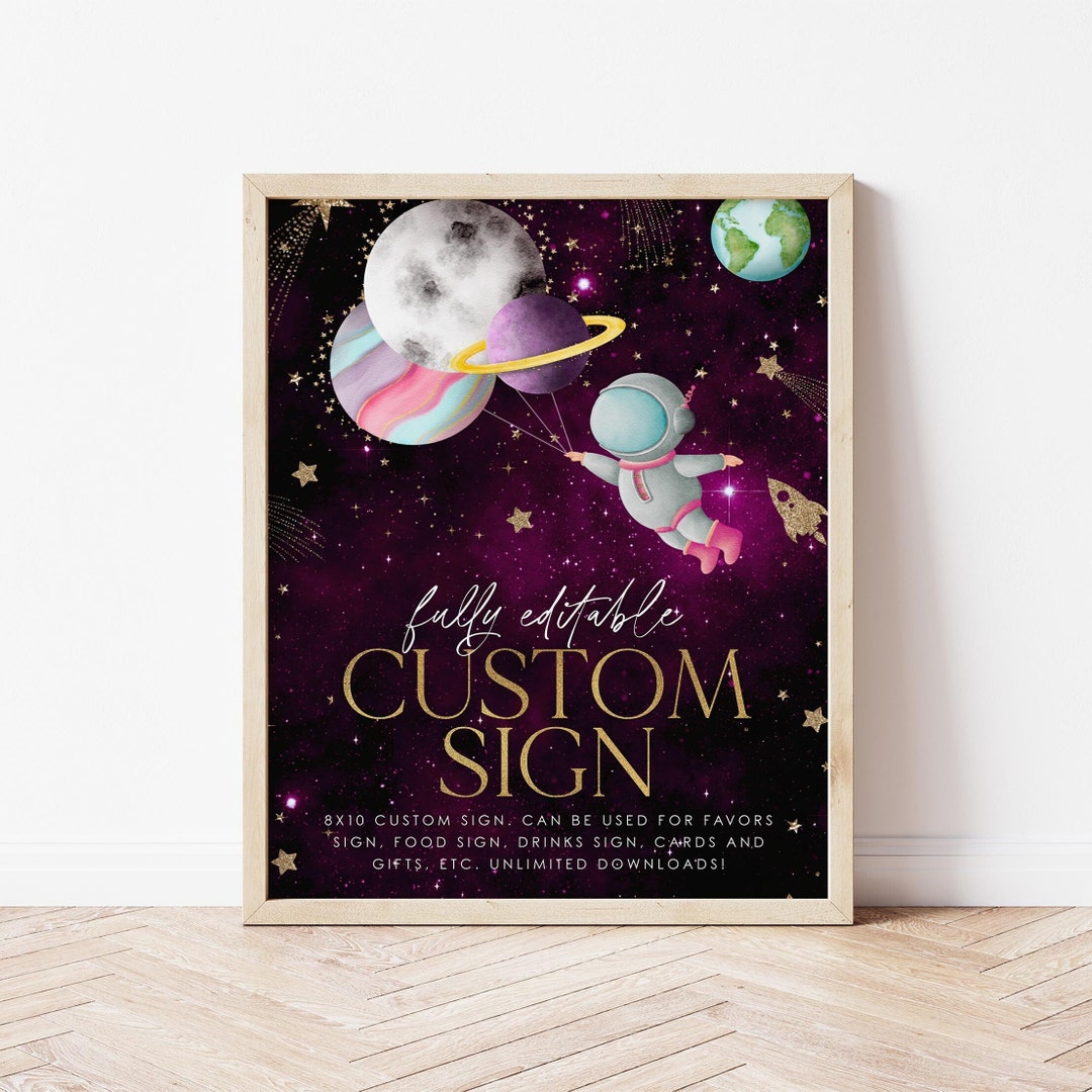 Space Custom Editable Sign, Custom 8x10 Sign, First Trip Around the Sun ...