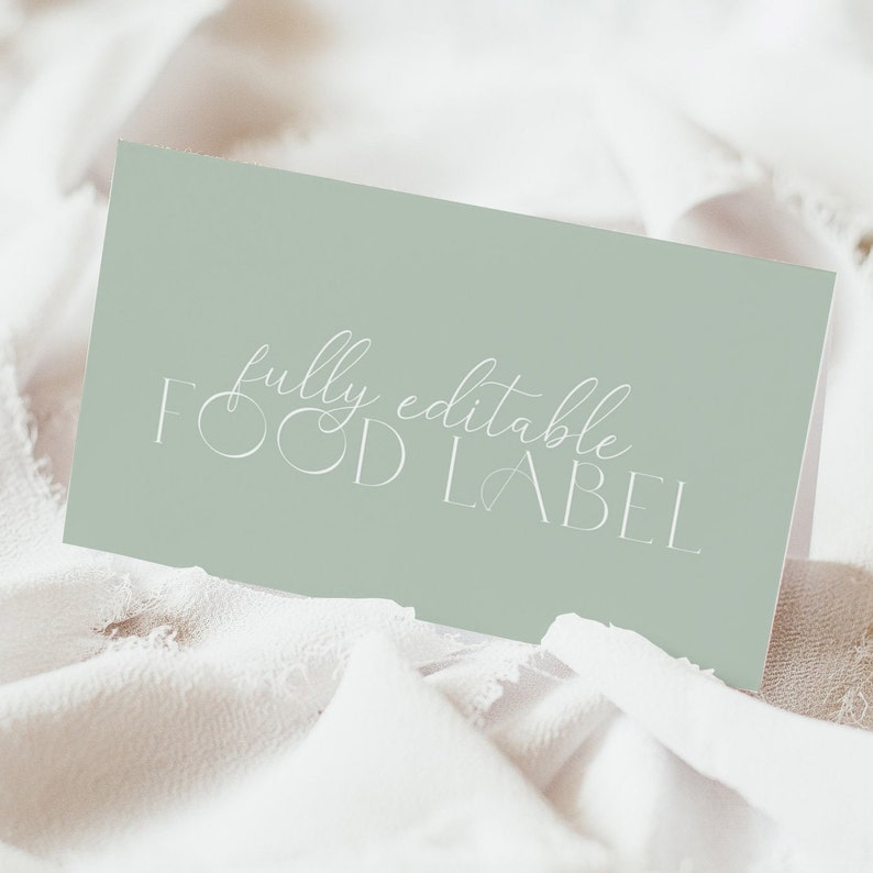 Sage Green Food Labels Boho Baby Shower Food Label Card - Etsy