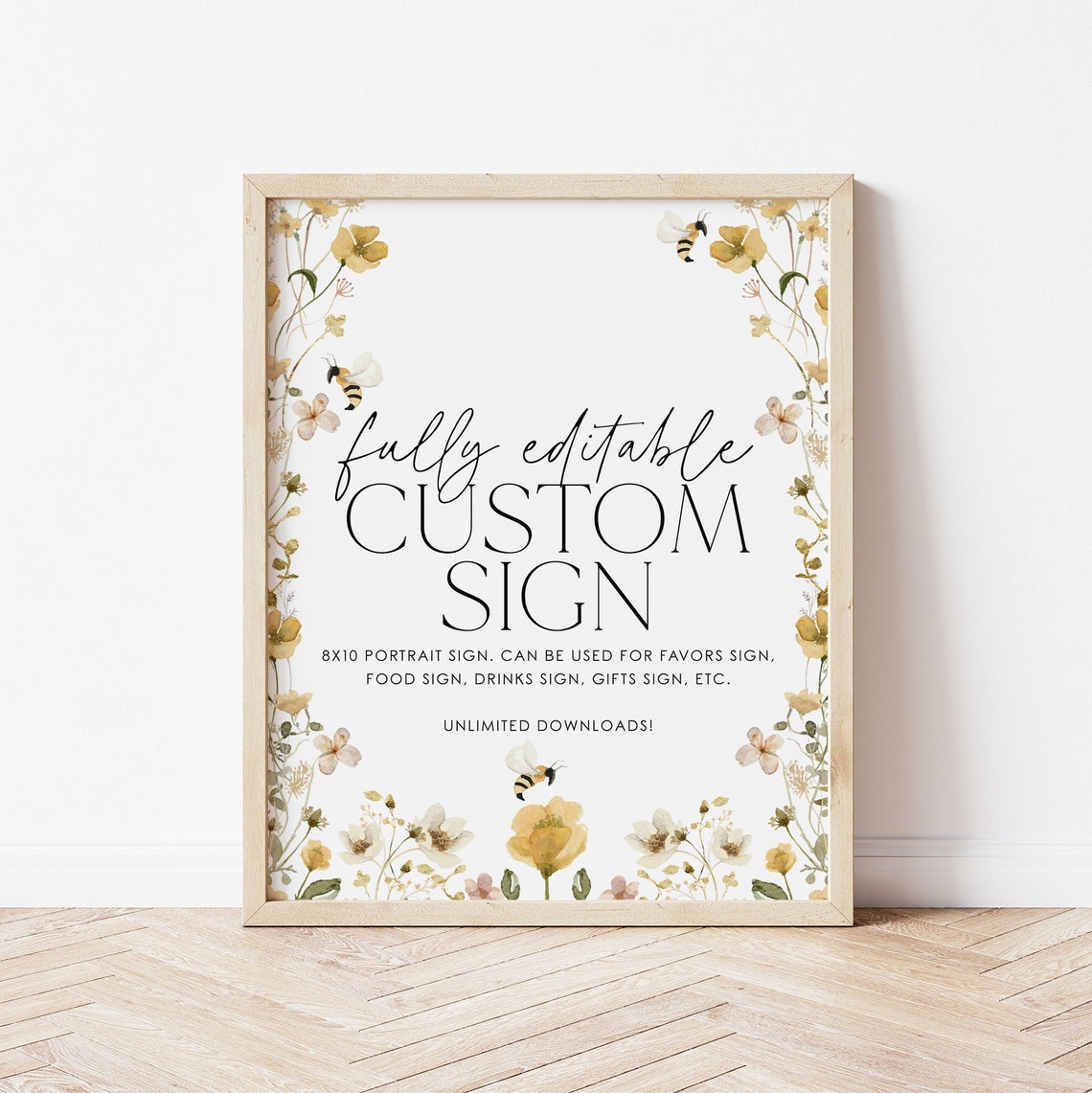 Custom Editable Sign Custom 8x10 Sign Bee Baby Shower | Etsy