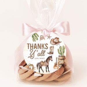 Western Thank You Favor Tag, 1st Rodeo Thank You Favor Tag, Rodeo 1st ...