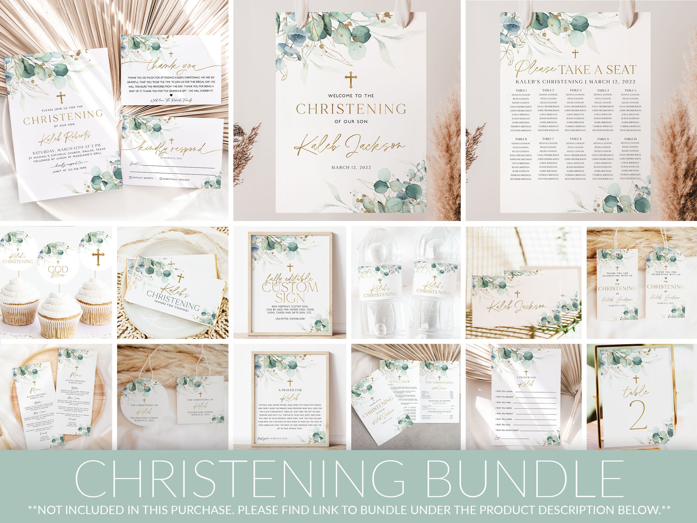 Baptism Programs Printable Christening Program Template - Etsy