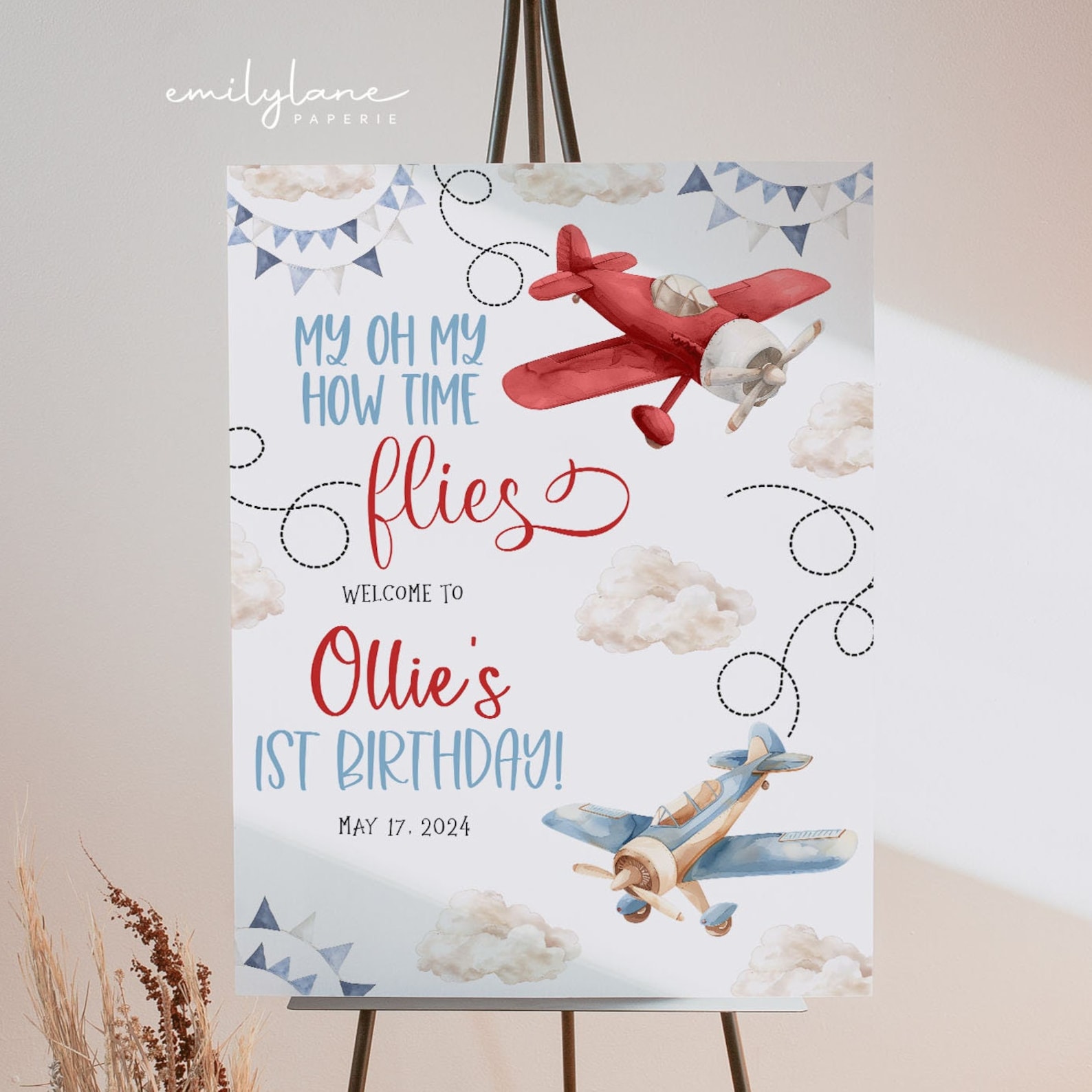 Airplane 1st Birthday Welcome Sign, Airplane Birthday Welcome Sign, 1st ...