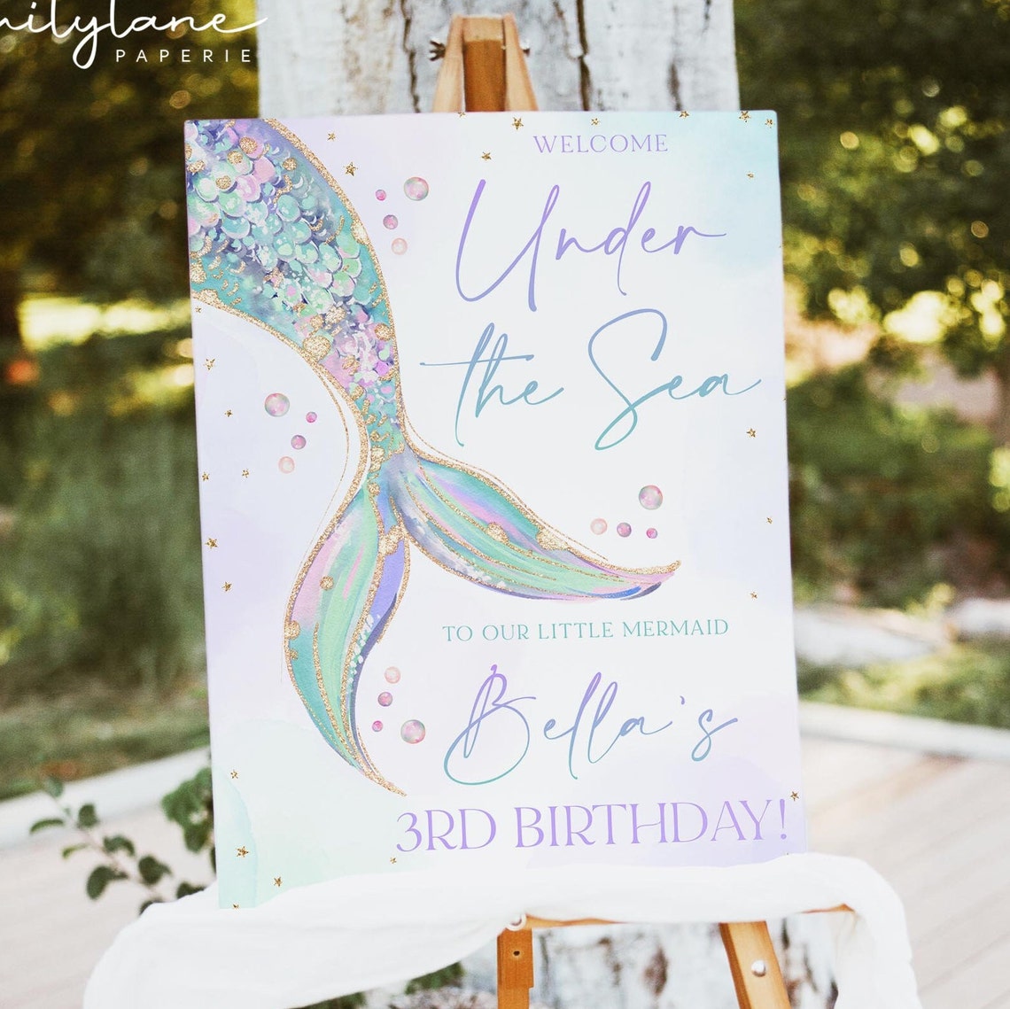 Mermaid Birthday Welcome Sign, Mermaid Tail Birthday Welcome Sign, Teal ...