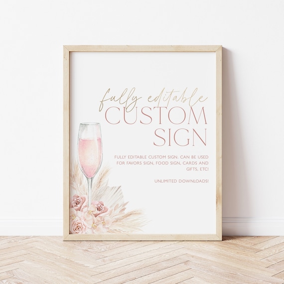 Boho Editable Custom Sign Boho Pink Custom Sign Pink Boho - Etsy