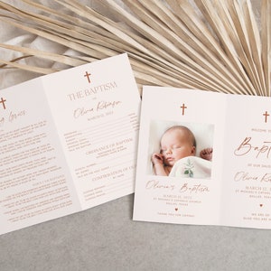 Minimal Baptism Programs, Printable Christening Program Template ...