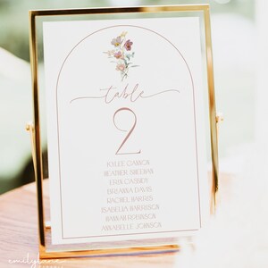Wildflower Table Numbers, Bridal Shower Table Numbers, Wildflower Table ...