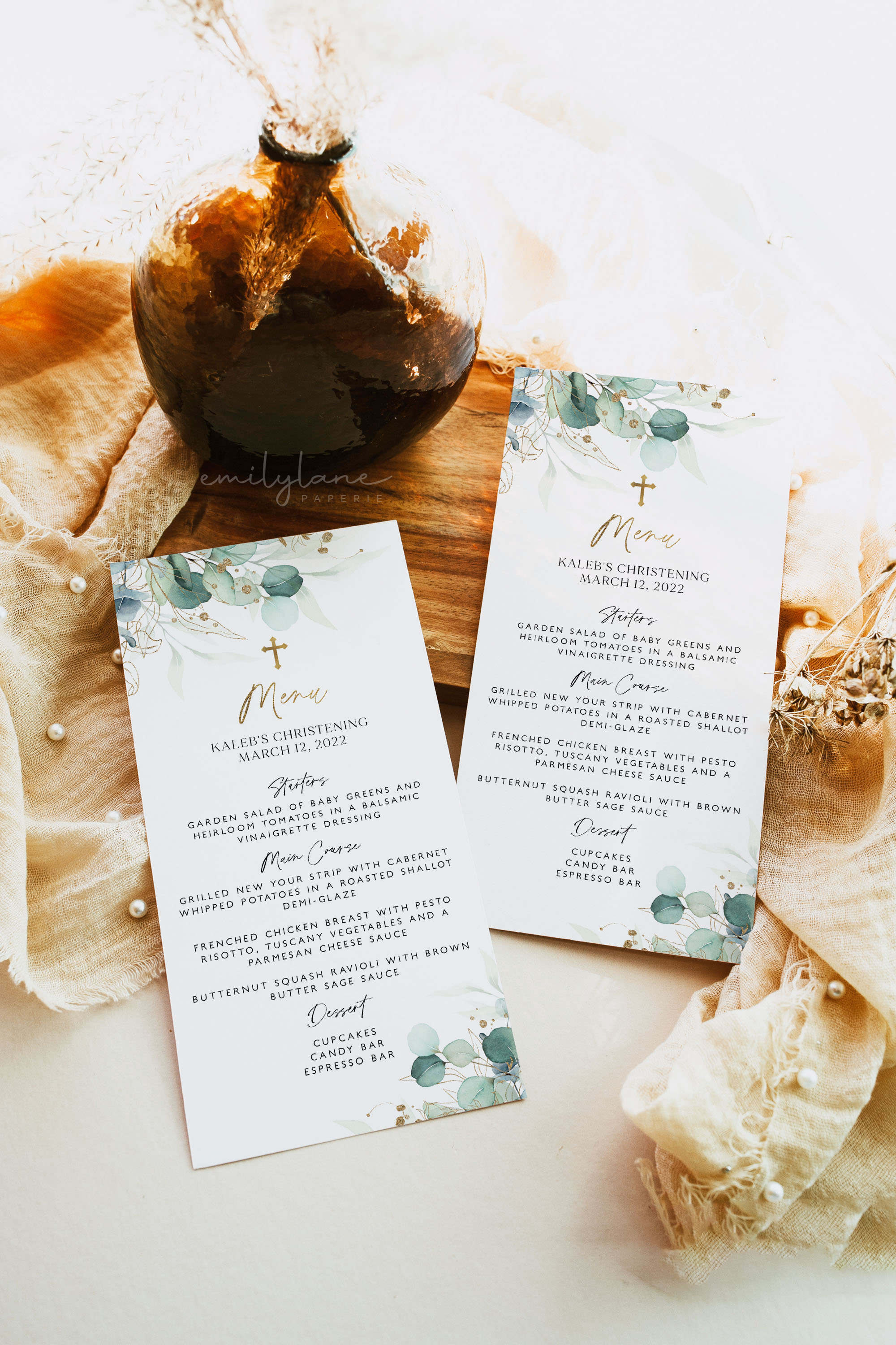 Baptism Menu Template Printable Christening Menu Template - Etsy