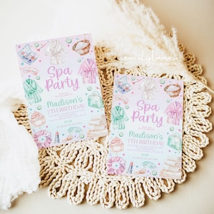 Spa Party Birthday Invitation, Pamper Party Birthday Invite, Spa Day ...