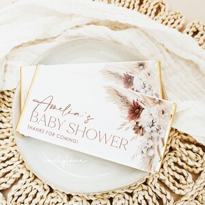 Boho Chocolate Bar Wrapper, Boho Floral Candy Bar Wrapper Template ...