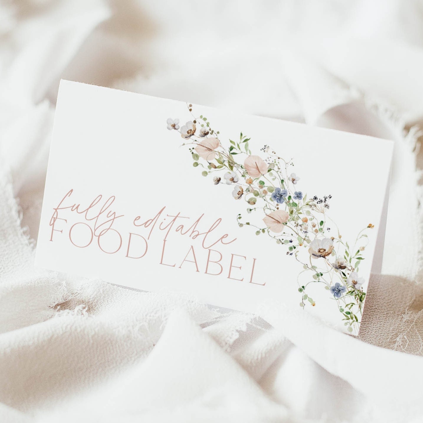 Wildflower Baby Shower Food Labels Food Label Card Food Tent | Etsy