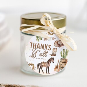 Western Thank You Favor Tag, 1st Rodeo Thank You Favor Tag, Rodeo 1st ...