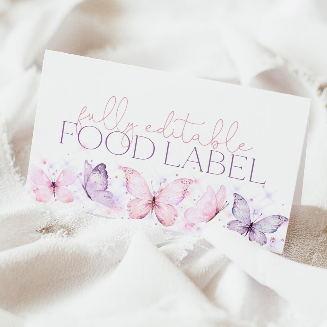Editable Food Labels Butterfly Food Label Card 1st Birthday - Etsy