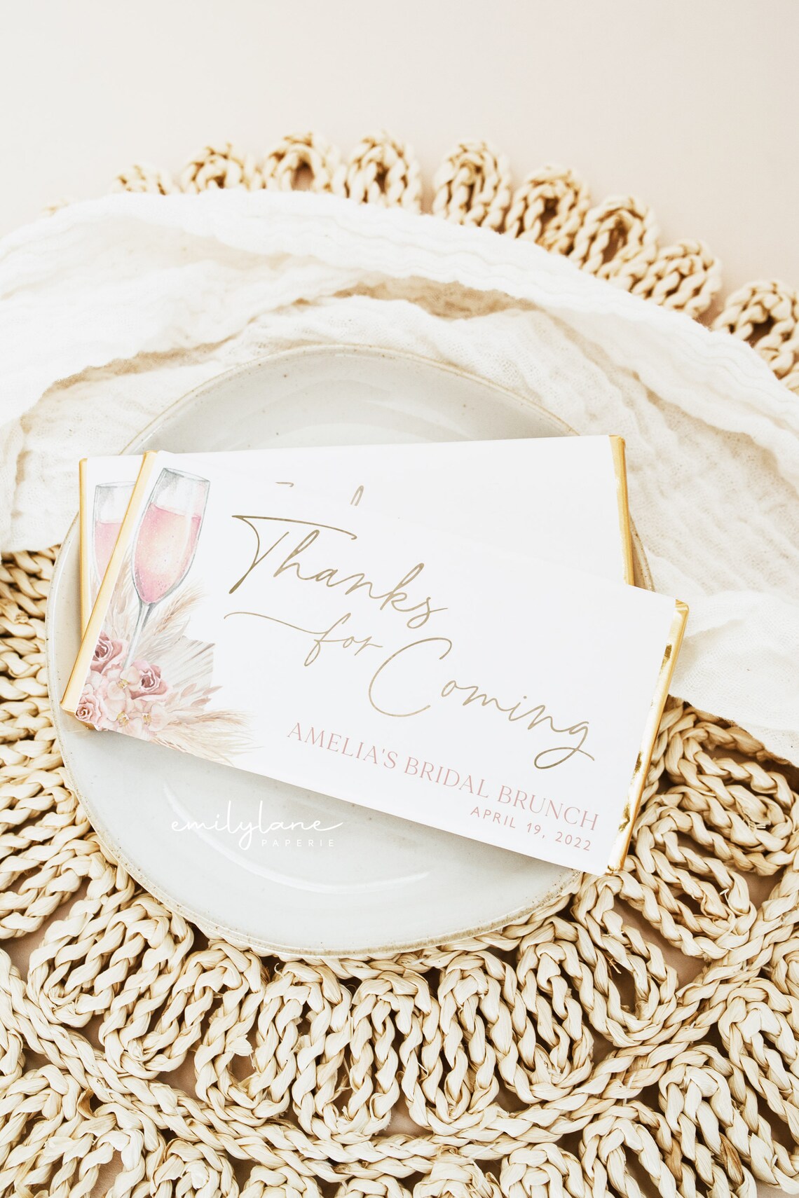 Pink Boho Chocolate Bar Wrapper, Boho Candy Bar Wrapper Template, Boho ...