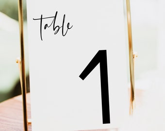 Printed Modern Table Numbers Simple Table Number Cards - Etsy