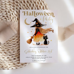 Witch Halloween Party Invitation, Kids Halloween Party Invitation ...
