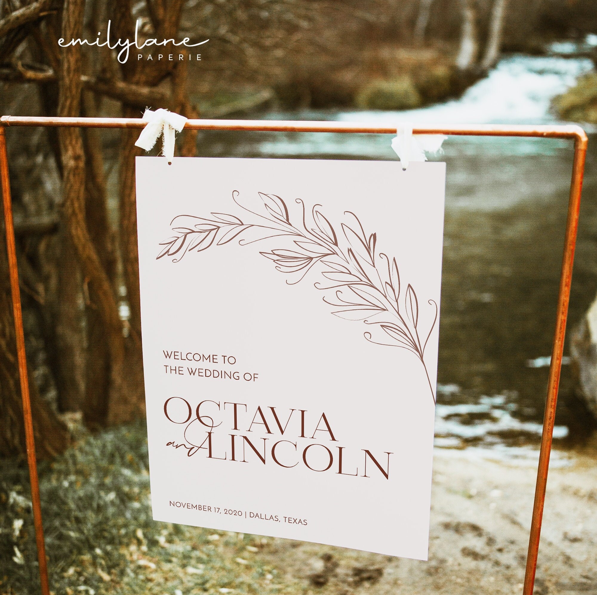 Boho Wedding Welcome Sign, Terracotta Wedding Welcome Poster, Pampas ...