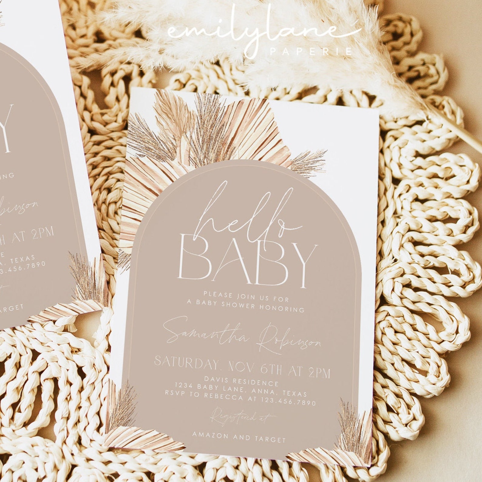 Boho Baby Shower Invitation Baby Shower Invite Gender - Etsy