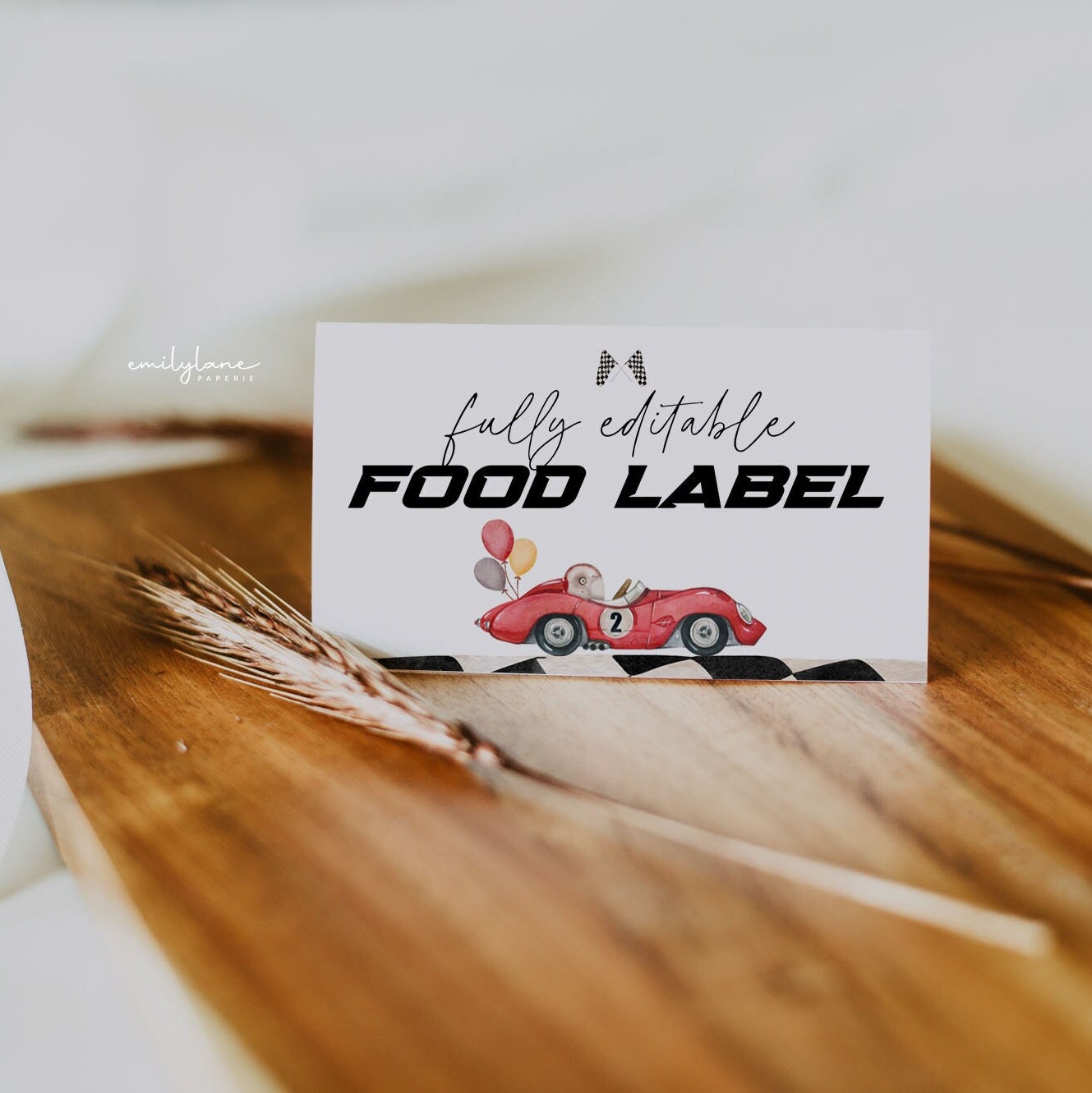 Race Car Editable Food Labels Red Race Car Food Label Card - Etsy