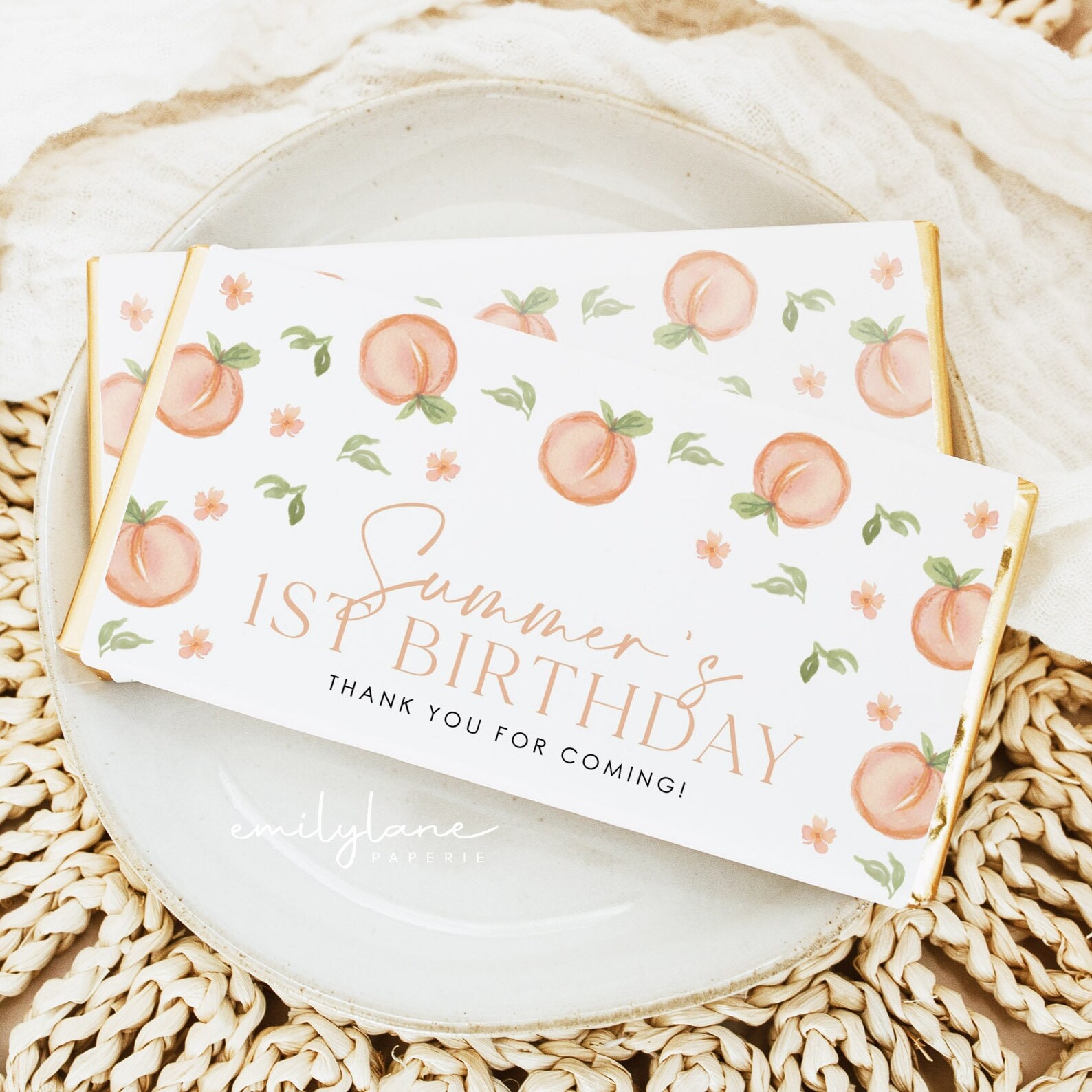Peach Birthday Chocolate Bar Wrapper Candy Bar Wrapper - Etsy
