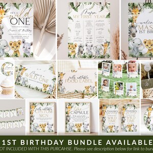 Editable Food Labels Wild One Food Label Card Safari | Etsy