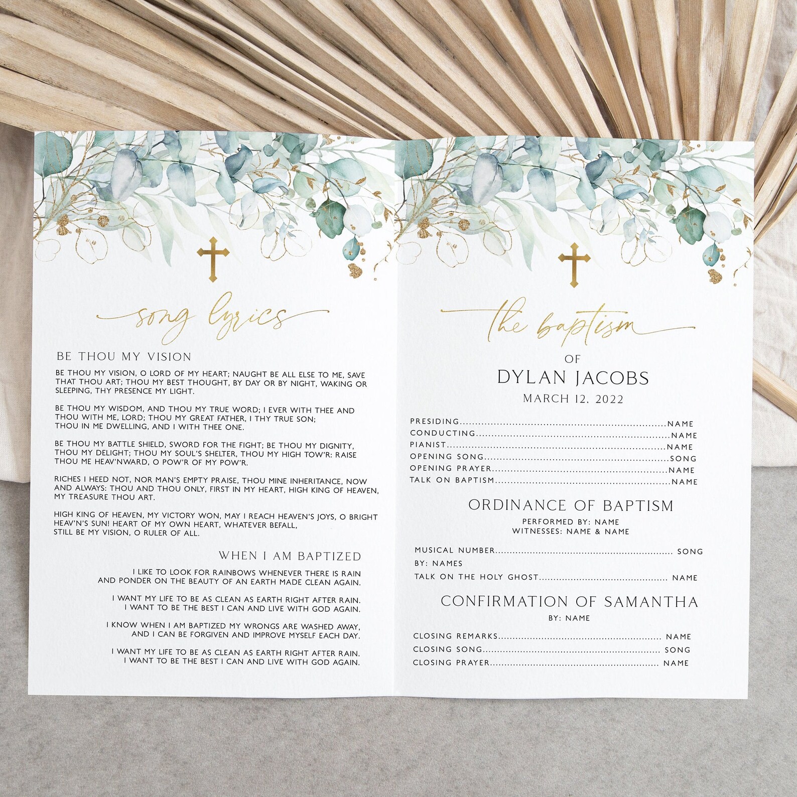 Baptism Programs, Printable Christening Program Template, Printable ...
