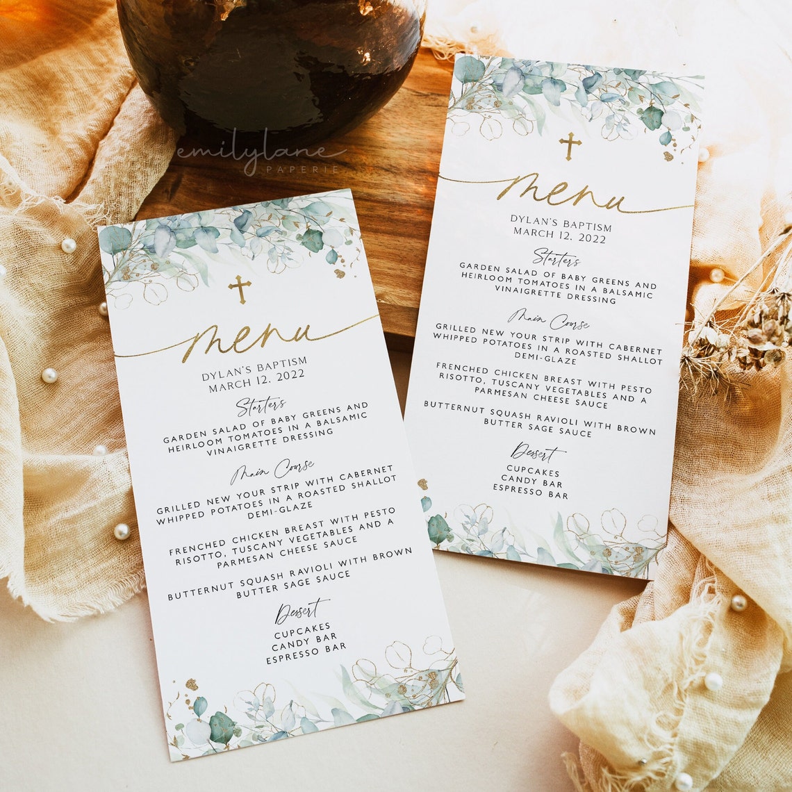 Baptism Menu Template Printable Christening Menu Template | Etsy