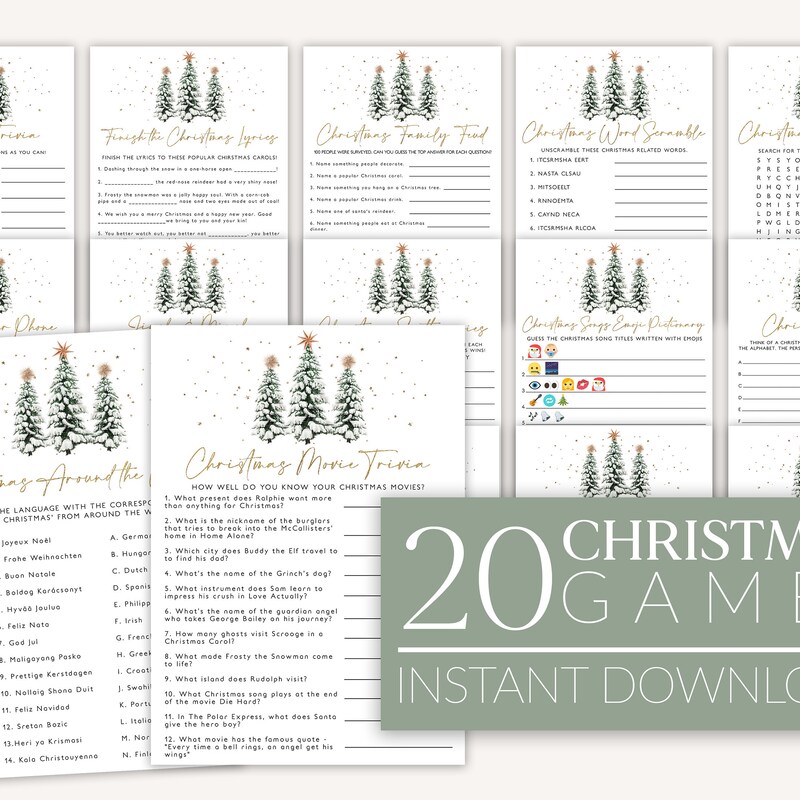 Christmas Games Printable - Etsy