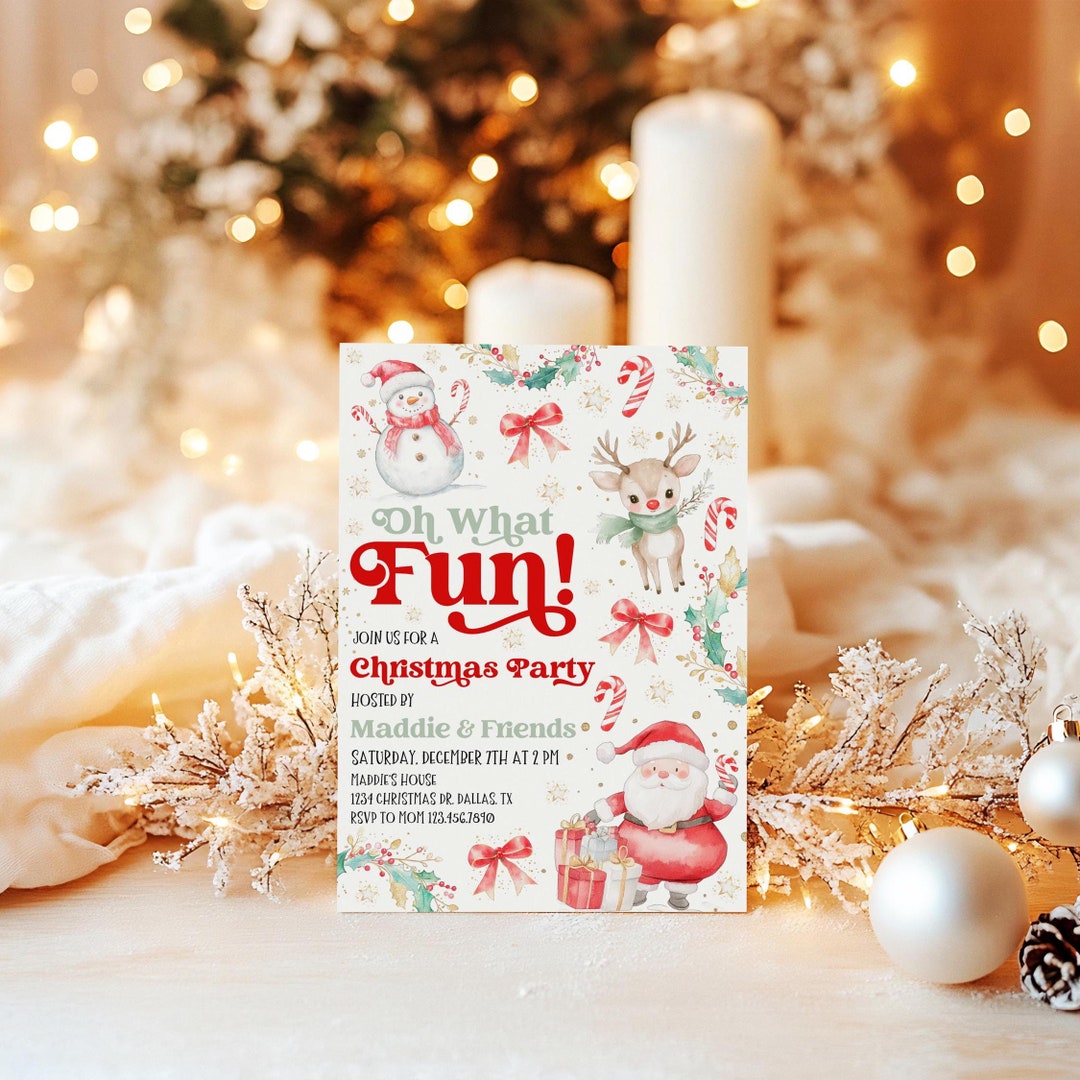 Christmas Party Invitation, Kids Christmas Party Invitation, Christmas ...