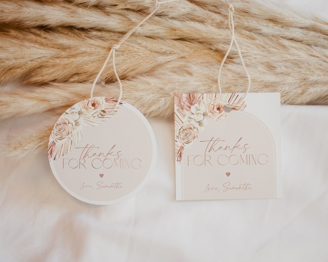 Boho Thank You Favor Tag Boho Birthday Thank You Favor Tag | Etsy