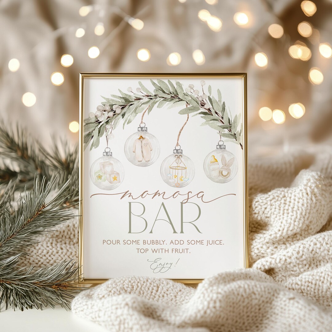 Momosa Bar Sign, Christmas Mimosa Bar Sign, Baby Shower Momosa Sign ...