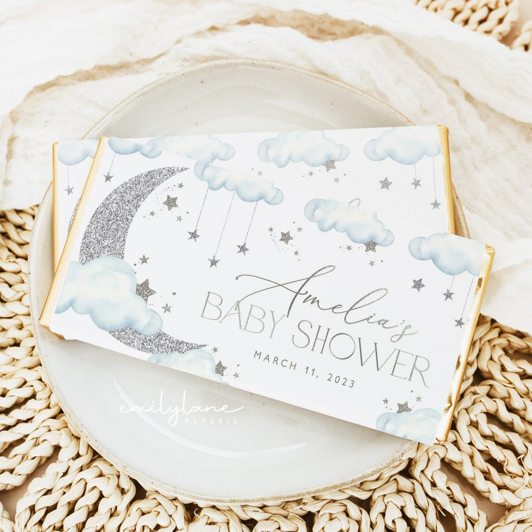 Blue Moon Stars Chocolate Bar Wrapper, Silver Over the Moon Candy Bar ...