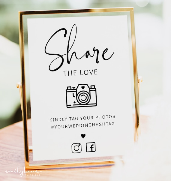 Wedding Snapchat Sign Template Wedding Hashtag Sign | Etsy