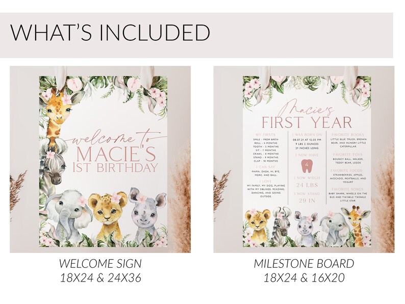 Wild One Birthday Girl Invitation Bundle She's A Wild One - Etsy