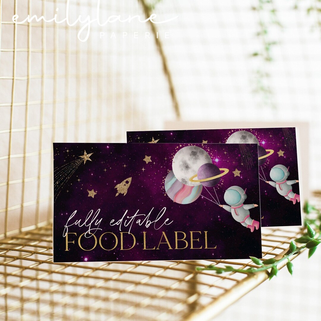 Space Food Labels, Outer Space Food Label Card, Fist Trip Around the ...